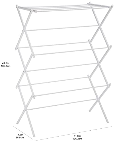 Pyle XPB20-288S PYRPUCWM22 Compact & Portable Washer & Dryer, 0, White and Amazon Basics Foldable Laundry Rack for Air Drying Clothing - 41.8" x 29.5" x 14.5", White