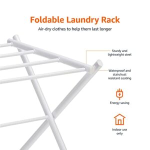 Pyle XPB20-288S PYRPUCWM22 Compact & Portable Washer & Dryer, 0, White and Amazon Basics Foldable Laundry Rack for Air Drying Clothing - 41.8" x 29.5" x 14.5", White