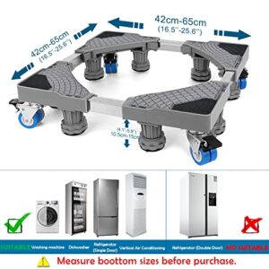 Mobile Roller, Washing Machine Stand Base,Mobile Base for Dryer Refrigerator Furniture Roller Base with Stronger Locking 4 Rolls 8 Feets (Grey, 4 Rolls 8 Feets)