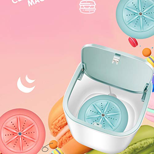 Baoer Portable Washing Machine,Folding Fully Automatic Laundry Machine, Ultrasonic Electric Washing Machine USB Charging Mini Tabbletop Clothes Washing White