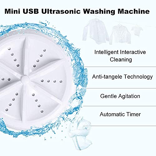 Pathak Mini Washing Machine Portable Ultrasonic Turbine Washer,Portable with USB and Speed Control for Travel Business Trip or College Rooms (Speed Model)