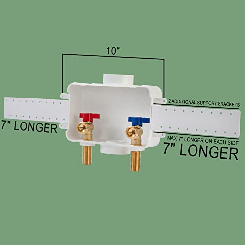 Lingmfg Washing Machine Outlet Box Sweat Thread with 2 inch Central Drain, 1/2 inch Thread, 1/2 inch Copper Sweat, Connection 3/4 inch Washing Machine Hoses