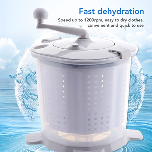 Andarm Mini Portable Washing Machine, 2 in 1 Hand Operated Cranking Mini Washer Dryer Manual Non Electric, Compact Washing Machine Spin Dryer for Apartments Dormitory Camping