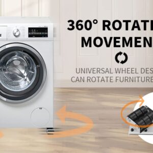 Two Adjustable Mobile Washing Machine Stand Fridge Stand Universal Dolly Stand with Brake, Non-Slip, Suitable for Refrigerator Base, Dryer Base, Washing Machine Base ，Movable Washer Stand (White)