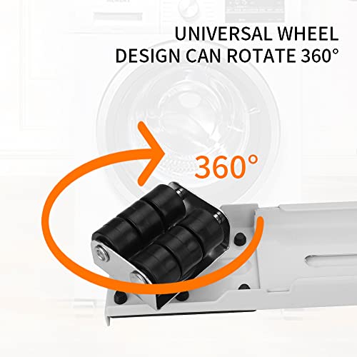 Two Adjustable Mobile Washing Machine Stand Fridge Stand Universal Dolly Stand with Brake, Non-Slip, Suitable for Refrigerator Base, Dryer Base, Washing Machine Base ，Movable Washer Stand (White)