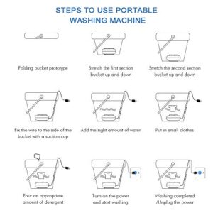 10L Portable Mini Washing Machine, Folding Turbo Washing Compact Ultrasonic Turbine Washer Lightweight Travel Laundry Washer USB Powered Camping Apartments Dorms RV Business Trip Clothes