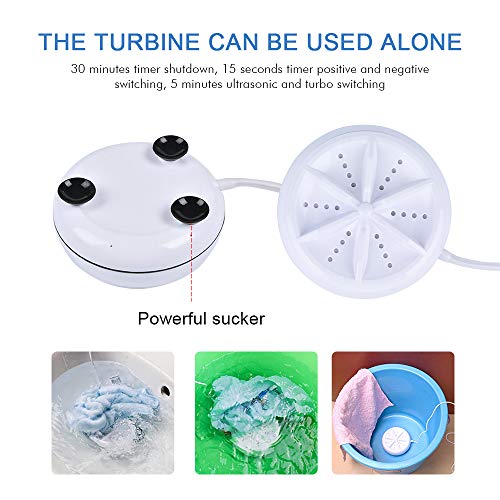 10L Portable Mini Washing Machine, Folding Turbo Washing Compact Ultrasonic Turbine Washer Lightweight Travel Laundry Washer USB Powered Camping Apartments Dorms RV Business Trip Clothes