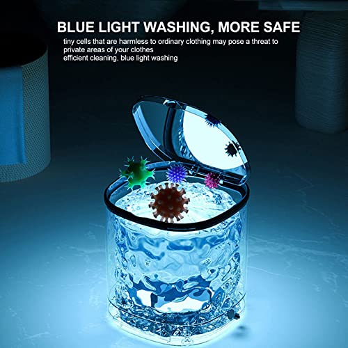 Portable Washing Machine ABS 4.5L 2000mA 24W 12V Blue Light Household Portable Washer, Mini Washing Machine for T Shirts Underwear Socks US Plug 100‑240V Portable WashersWashers & Dryers