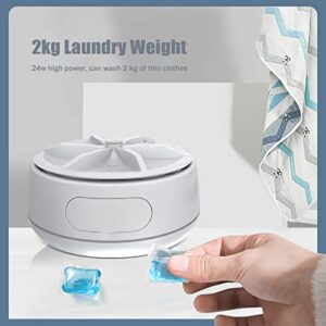 Portable Mini Washing Machine Usb Mini Washing Machine High Power Turbo Washer With 4 Speed Remote Control For Home, Business, Travel, College Room, Rv, Apartment