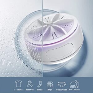 Portable Mini Washing Machine Usb Mini Washing Machine High Power Turbo Washer With 4 Speed Remote Control For Home, Business, Travel, College Room, Rv, Apartment