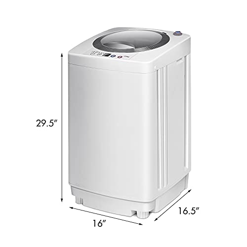 Casart Washing Machine Portable Compact Full-Automatic W/Drain Pump 8 Lbs Cloth Washer and Spinner