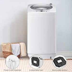 Casart Washing Machine Portable Compact Full-Automatic W/Drain Pump 8 Lbs Cloth Washer and Spinner