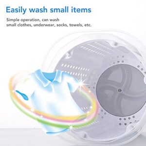 Manual Washing Machine, Non Electric Portable Compact Hand Powered Mini Washing Machine, Washer and Spin Dryer, Hand Crank Clothes Washer for Dorms, Apartments, Camping