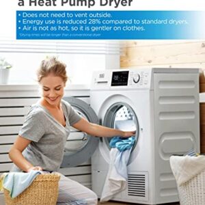 BLACK+DECKER BDFH44M Heat Pump, 4.4 Cu. Ft. Electric Clothes Ventless Dryer, White