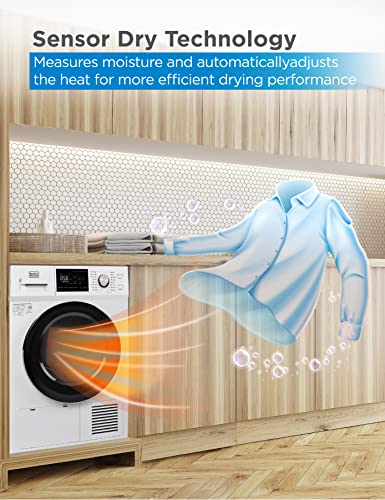 BLACK+DECKER BDFH44M Heat Pump, 4.4 Cu. Ft. Electric Clothes Ventless Dryer, White