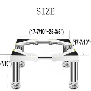 Washing Machine Base Stand, with 4 Heavy Duty Adjustable Feet Hight 10-13cm, Universal Multi-functional Base Holder for Dryer Refrigerator Furniture Washing Machine, Max Load 550LB (4legs-Hight10cm)