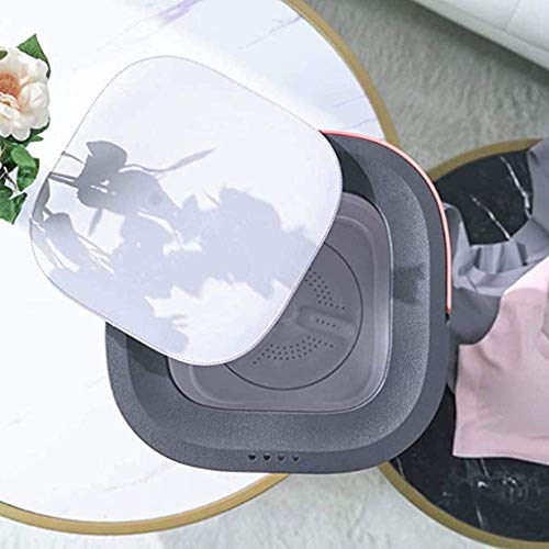 Best4Kids Portable Mini Folding Clothes Washing Machine, Compact Washing Machine, Bucket Automatic Home Travel Self-Driving Tour Underwear Foldable Washer (White Without Dryer)