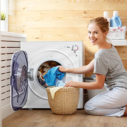 PETSITE Portable Clothes Dryer, Electric Compact Laundry Dryer w/ 5 Drying Selections, Normal & ECO Mode, Stainless-Steel Drum, Overheat Protection, 13.2 lbs Capacity, Ideal for Apartment, Home, Dorm, 1500W, White