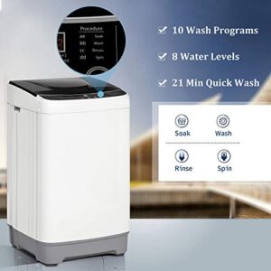 Yileiduo Full-Automatic Washing Machine, Portable Compact Laundry 12 lbs Load Capacity Washer with 10 Washing Programs, Ideal for Dormitory, Apartments, RV, Laundry Room