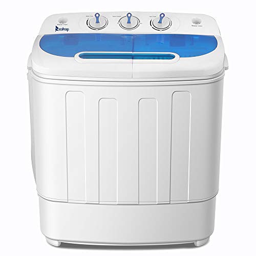 LongJiang Portable Compact Twin Tub Washing Machine,13.4lbs Capacity,Semi-Automatic,Built-in Drain Pump,White Blue 23.23 x 13.98 x 26.57 h GT51056504-10064-1751397771