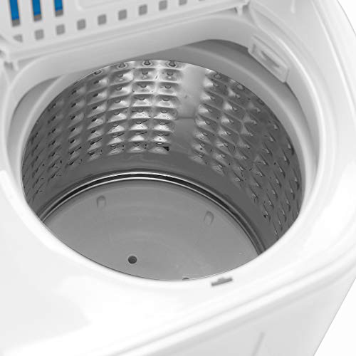 LongJiang Portable Compact Twin Tub Washing Machine,13.4lbs Capacity,Semi-Automatic,Built-in Drain Pump,White Blue 23.23 x 13.98 x 26.57 h GT51056504-10064-1751397771