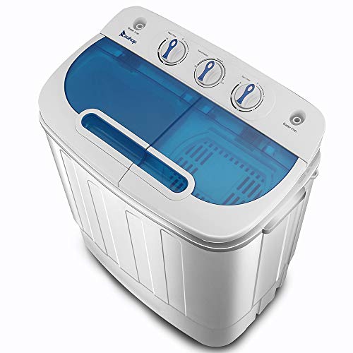 LongJiang Portable Compact Twin Tub Washing Machine,13.4lbs Capacity,Semi-Automatic,Built-in Drain Pump,White Blue 23.23 x 13.98 x 26.57 h GT51056504-10064-1751397771