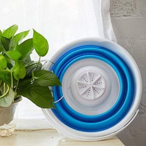 portable mini turbo washer foldable compact ultrasonic turbo washer travel washer usb powered (blue)