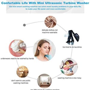 3 in 1 Mini Washing Machine, Ultrasonic Turbine Sterilization Washer, USB Cable Portable Washing Machine, Convenient for Camping Travel Business Trip (Black)