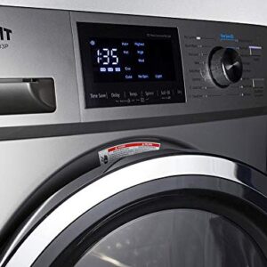 Summit Appliance SPWD2203P 24" Wide 115V Washer/Dryer Combo in Platinum for Non-Vented Use, 2.7 Cu.Ft. Capacity, LCD Display, 16 Wash Cycles, 1300 RPM, Stainless Steel Drum, Child Lock