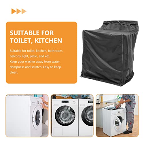 Zerodeko Washing Machine Cover Washer Dryer Cover Waterproof Thickening Oxford Cloth Front Load Machine Cover Cushion Sleeves for Indoor Outdoor