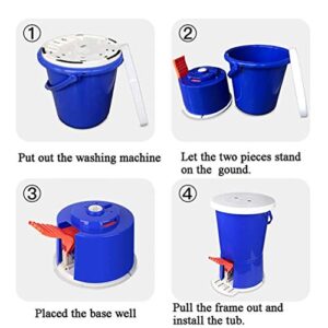 QQNB Washing Machine Bucket - Mini Foot Powered Powered Washer,Non-Electric Portable Dryer,can Be Used in Apartments,Dormitories,Rvs,Fine Clothing