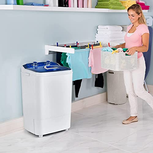 MamaHome DF-X4608-Blue Washing Machine Small Semi-Automatic Compact Washer Spin Cycle Basket, XPB46-1208-Blue, Blue