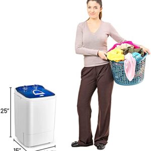 MamaHome DF-X4608-Blue Washing Machine Small Semi-Automatic Compact Washer Spin Cycle Basket, XPB46-1208-Blue, Blue