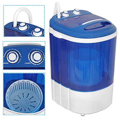 Saturnpower Portable Mini Washing Machine，Small Compact Laundry 4.4lbs Capacity Washer w/Spin Cycle Basket and Drain Hose Drum Washing Machine