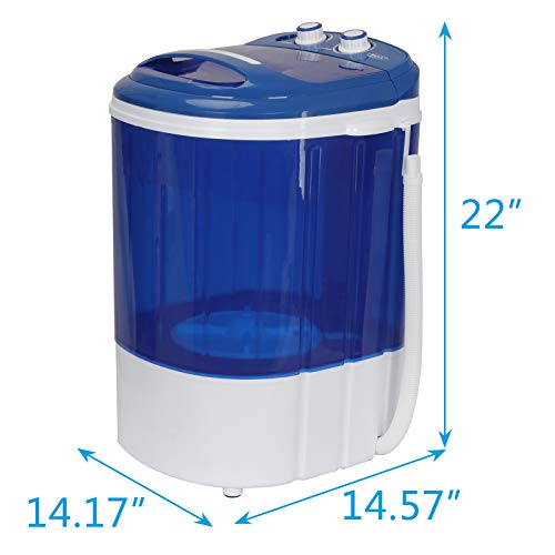 Saturnpower Portable Mini Washing Machine，Small Compact Laundry 4.4lbs Capacity Washer w/Spin Cycle Basket and Drain Hose Drum Washing Machine