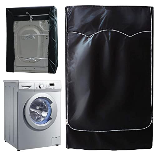 chengjing Roller Washing Machine Cover, Waterproof Zippered Washer Storage Bag with Silver-Plated PU Coating, External Top Load Washer Protection Bag for Home