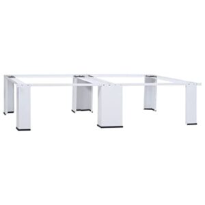 charmma double washing machine pedestal base stand stacking kit,dryers, refrigerators, furniture base stand,mini fridge raiser easily move，white