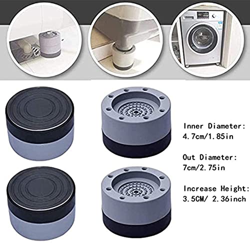 4PCS Shock and Noise Cancelling Washing Machine Support,Washer And Dryer Anti-Vibration Pads, Washing Machine Foot Pads for All Washing Machine detachable pads for fridge and Dryer Raise Height