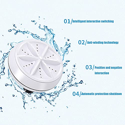 ODOORACT Ultrasonic Turbine Washing Machine - Portable Mini Ultrasonic Turbine Washing Machine with USB powered, Suitable for Apartment, Dormitory, RV, Shoes Washer (2 in 1)