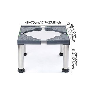 Adjustable Washing Machine Base Stand 4 Legs Mini Fridge Stand Extendable Appliance Fridge Stand Heightening Cookers Base Tray Large Outside Plant Container/29-32cm