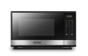 black+decker em031mb11 digital microwave oven with turntable push-button door, child safety lock, 1000w, 1.1cu.ft, black & stainless steel, 1.1 cu.ft