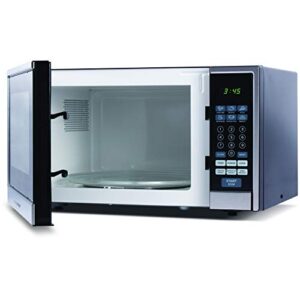 Commercial Chef Countertop Microwave, 1.1 Cubic Feet, Black With Stainless Steel Trim