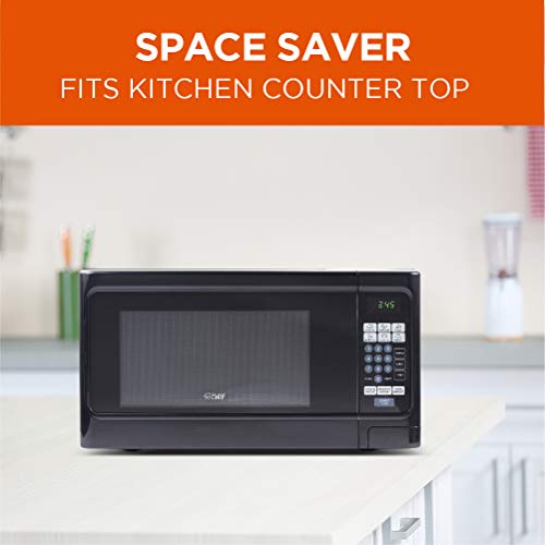 Countertop 1.1 Cubic Feet Microwave Oven, 1000 Watt, Black Front with Black Cabinet, Commercial Chef CHCM11100B