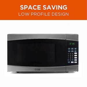 Commercial Chef CHM16100S6C Countertop Microwave Oven,1000 Watts, Small Compact Size, 10 Power Levels, 6 Easy One Touch Presets with Popcorn Button, Removable Turntable, Child Lock, Stainless Steel