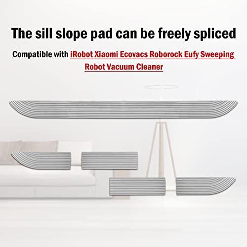 Threshold Ramp Mat Door Sill Scuff Plate Slope Strip Auxiliary Compatible with Roborock Xiaomi Ecovacs Eufy Vacuum Cleaner Replacement Parts(Grey)