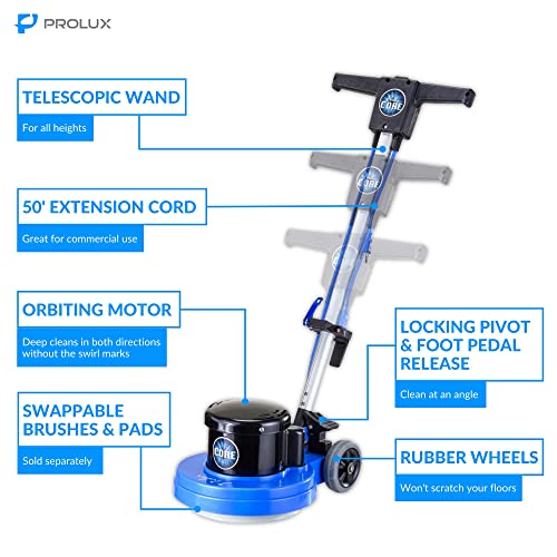 Prolux Core Heavy Duty Single Pad Commercial Polisher Floor Buffer Machine Tile Scrubber (13 Inch Medium Duty Buffer Only)