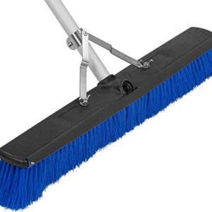 Carlisle FoodService Products 3621962414 Sweep Complete Aluminum Handle Floor Sweep with Squeegee, Plastic Bristles, 24" Length, 3" Bristle Trim, Blue