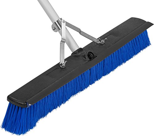 Carlisle FoodService Products 3621962414 Sweep Complete Aluminum Handle Floor Sweep with Squeegee, Plastic Bristles, 24" Length, 3" Bristle Trim, Blue