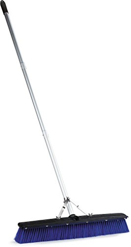 Carlisle FoodService Products 3621962414 Sweep Complete Aluminum Handle Floor Sweep with Squeegee, Plastic Bristles, 24" Length, 3" Bristle Trim, Blue