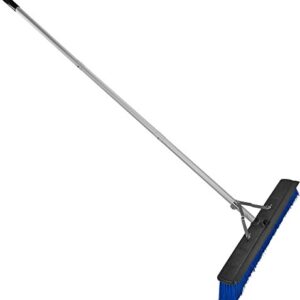 Carlisle FoodService Products 3621962414 Sweep Complete Aluminum Handle Floor Sweep with Squeegee, Plastic Bristles, 24" Length, 3" Bristle Trim, Blue